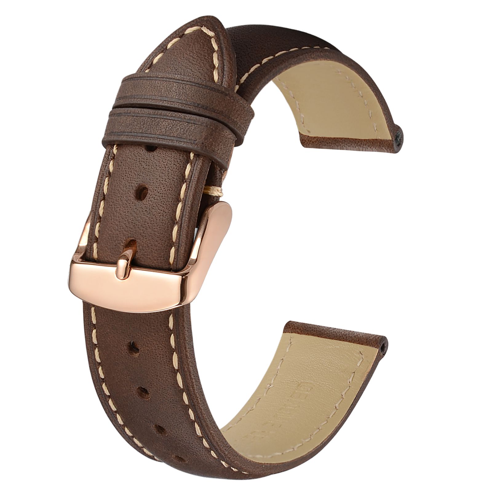 GENERAL | CRAZY HORSE LEATHER WATCH STRAP ROSE GOLD BUCKLE