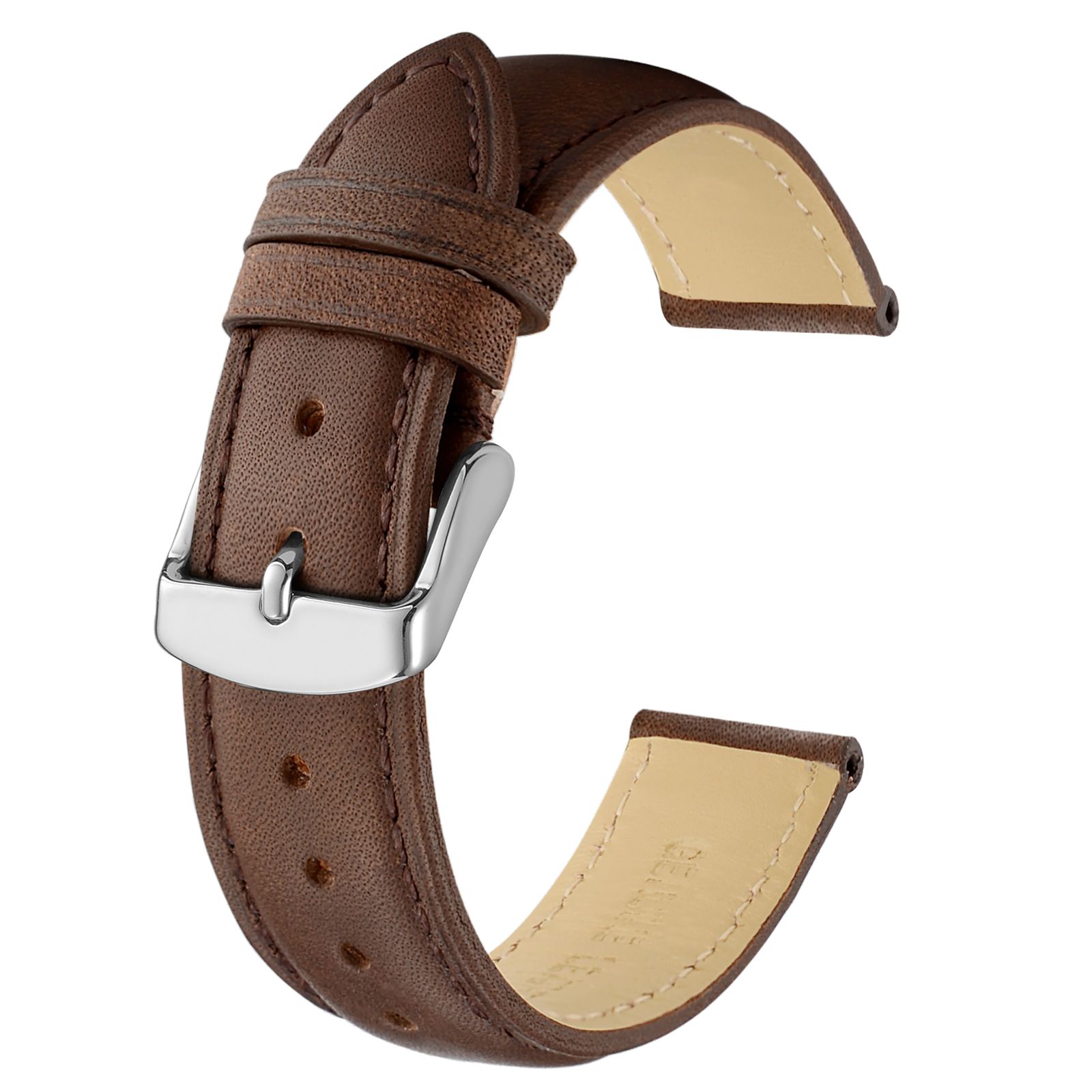 GENERAL | CRAZY HORSE LEATHER WATCH STRAP SILVER BUCKLE